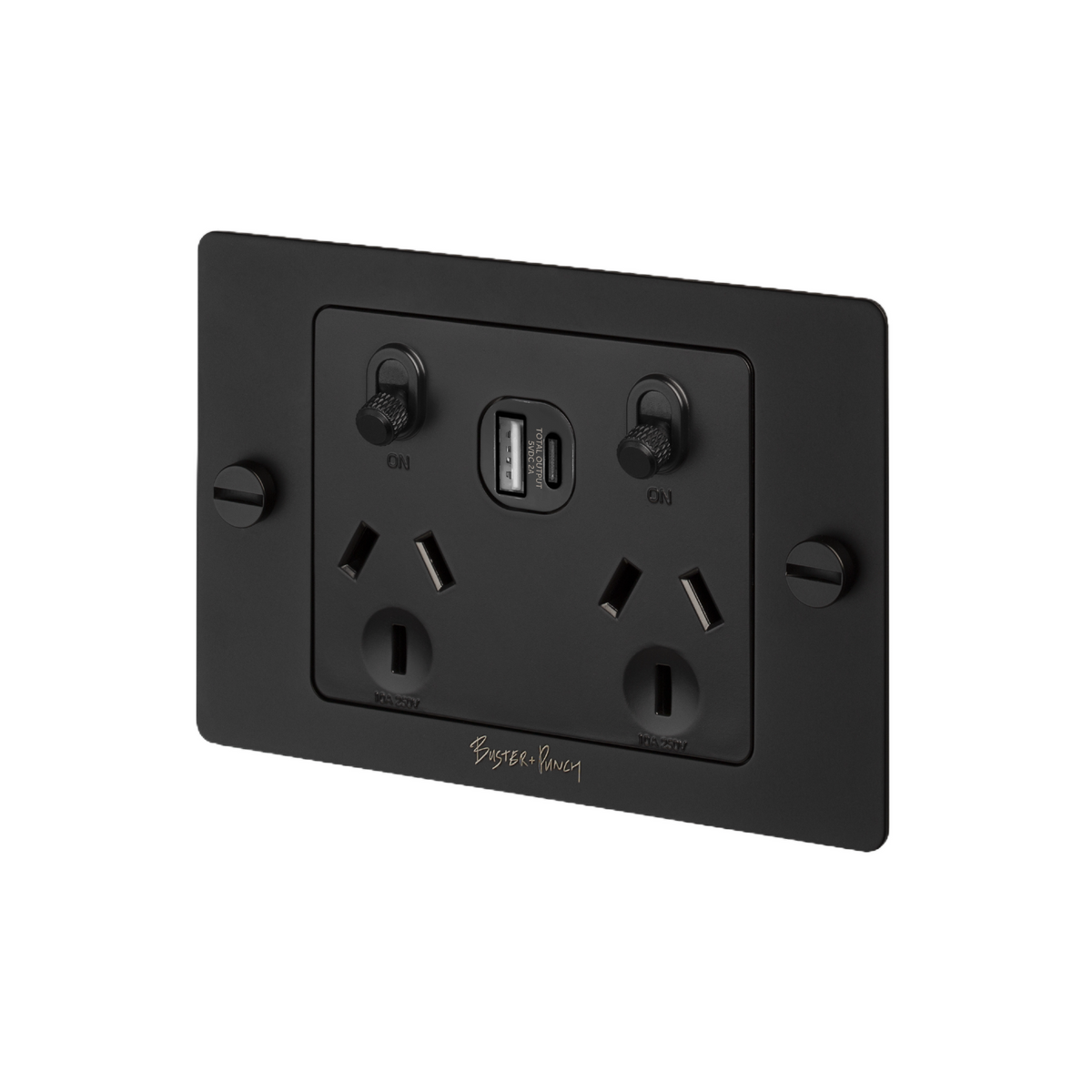 2G GPO with USB A & C / with logo /Black – Spiggy